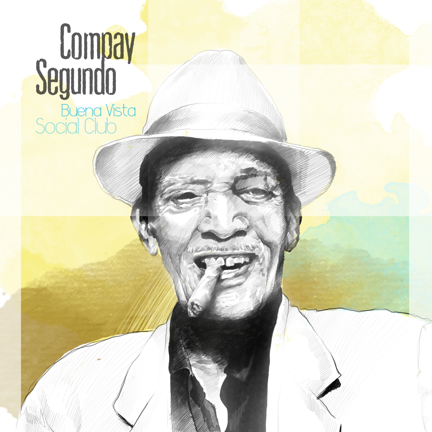 Portada CD musical Compay Segundo. Ilustración | Domestika